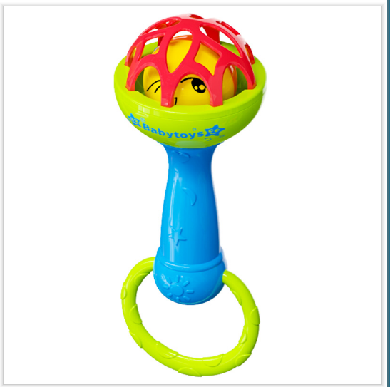 Baby Soft Gum Teether Rattle Toy 3-12 Months Single-Headed Hand Hammer ...