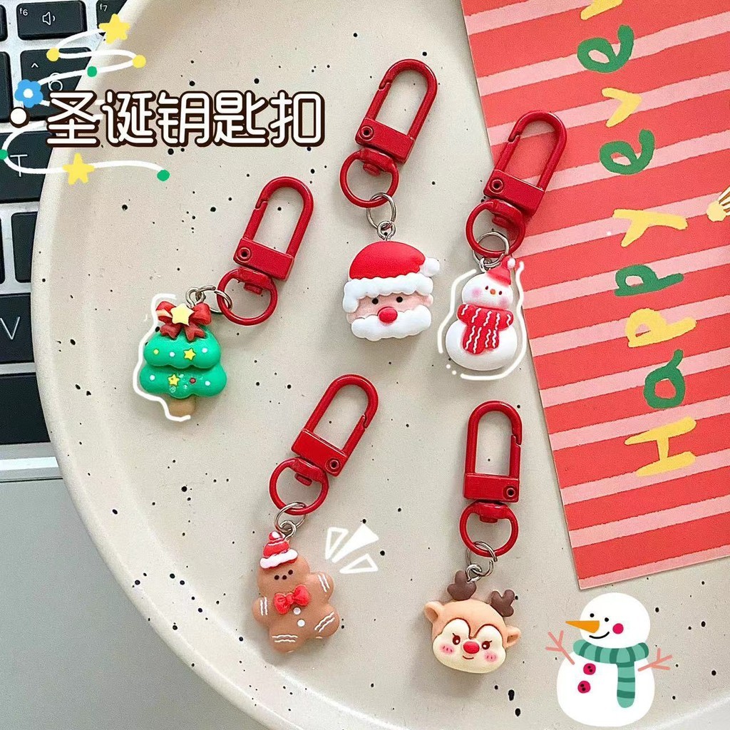 Snowman Christmas Key chain cute Christmas pendant INS girl key chain ...