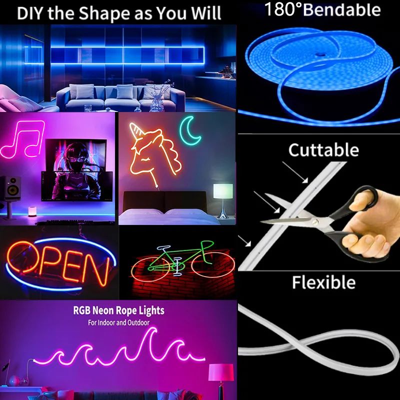 Tuya Smart Life WiFi LED Neon Light Strip 5V LED Strip RGB Neon Sign ...