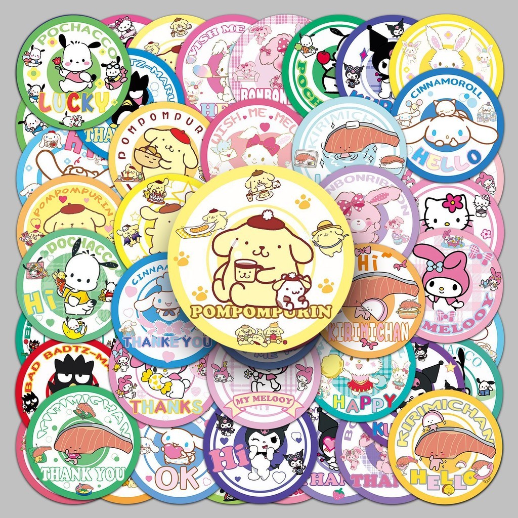 50Pcs Sanrio Emblem Series Graffiti Stickers for Suitcases Mobile Phone ...