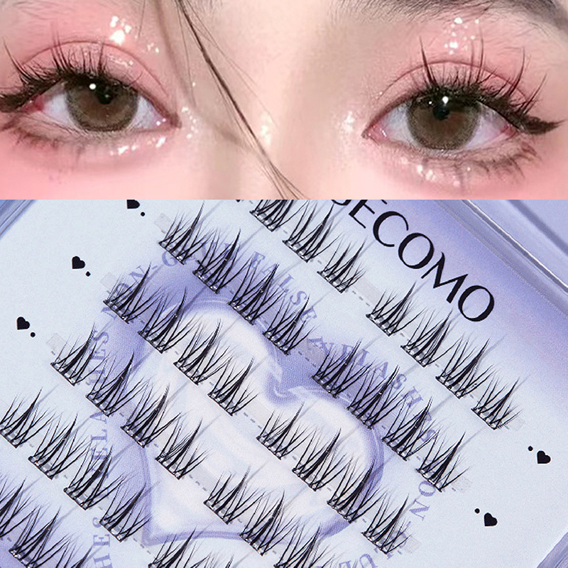 GECOMO Sunflower glue free false eyelashes, cat type elf, natural ...