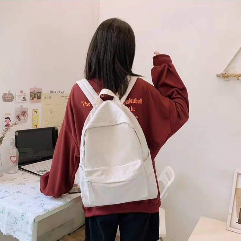 Simple Versatile College Backpack Couple Style Schoolbag Girl High ...
