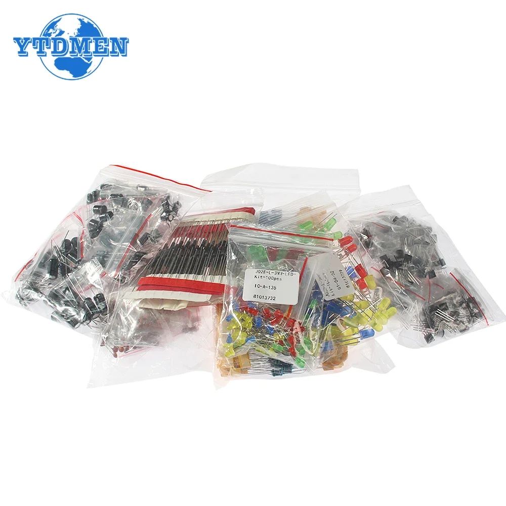 1490PCS 7 kinds Electrolytic Components Box, Capacitor Ceramic Kit, 1 ...