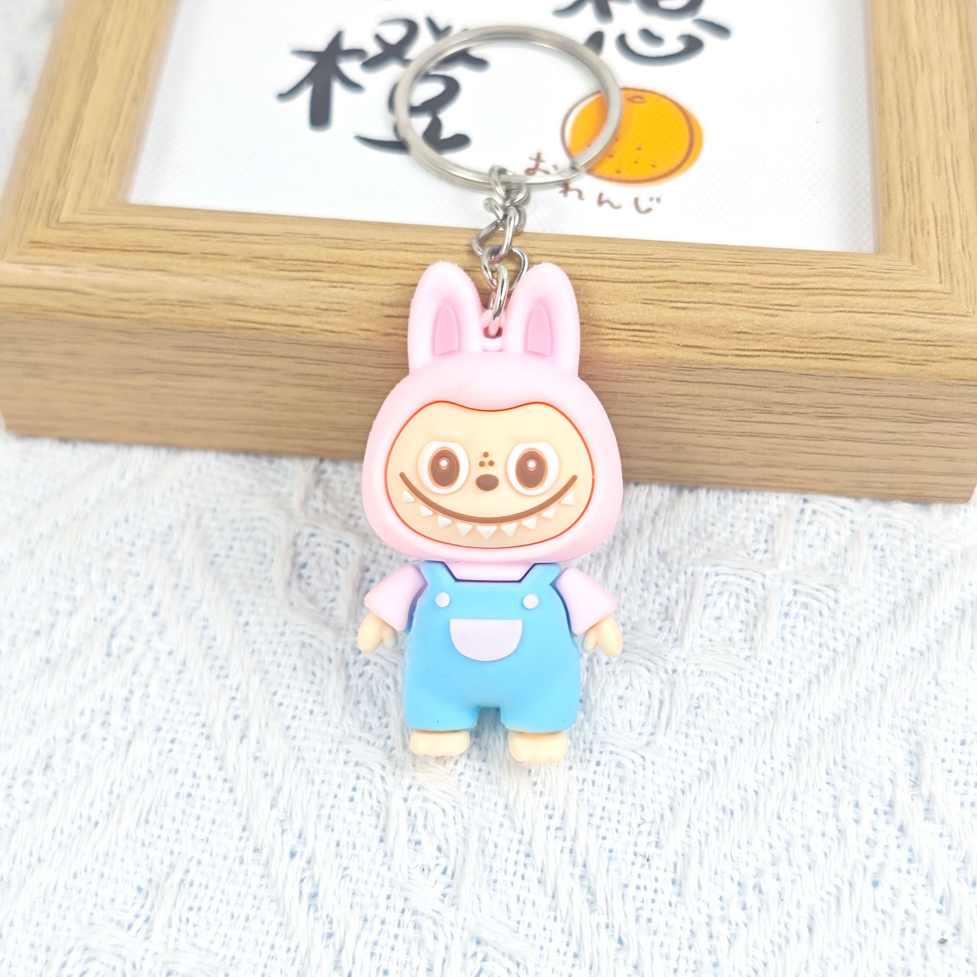 1 Piece Labubu Keychain Cute Cartoon Little Sheep Doll Key Ring Mystery ...