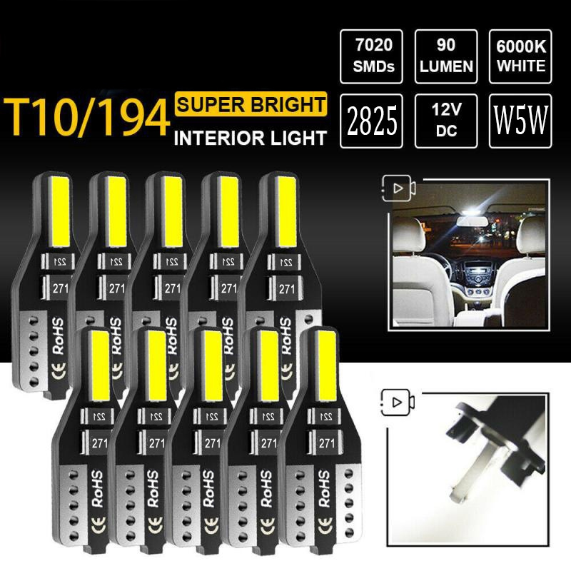 4 PCS New T10 Led Car Interior Bulbs Canbus Error Free W5w 194 168 Auto ...