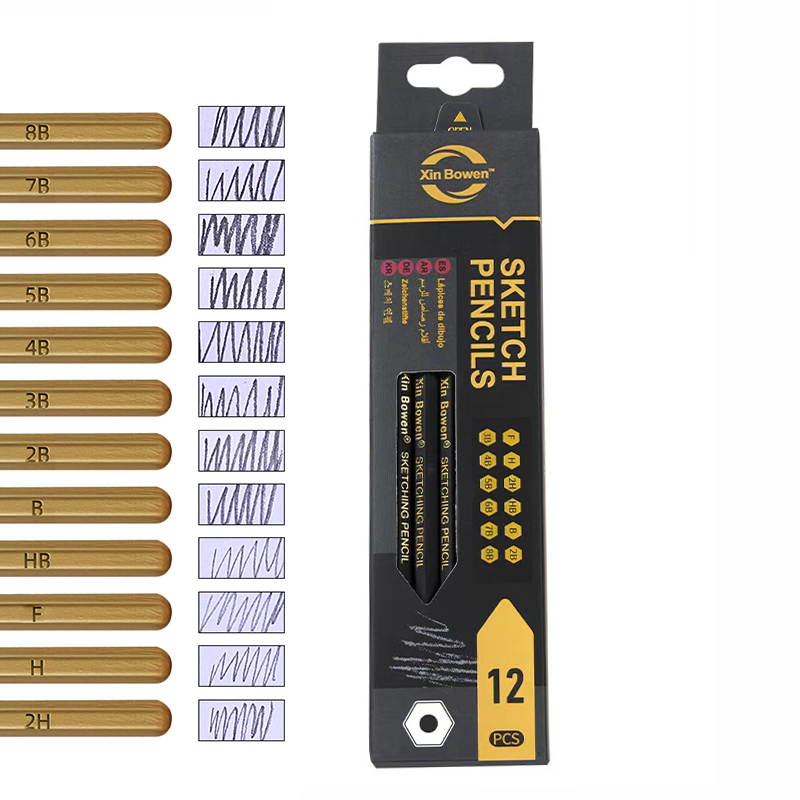 Professional Charcoal Pencils Set - 12Pcs Sketch Black Pencils for ...