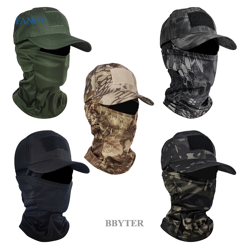 Camouflage Baseball Cap Face Mask Set Outdoor Camping Hiking Climbing ...