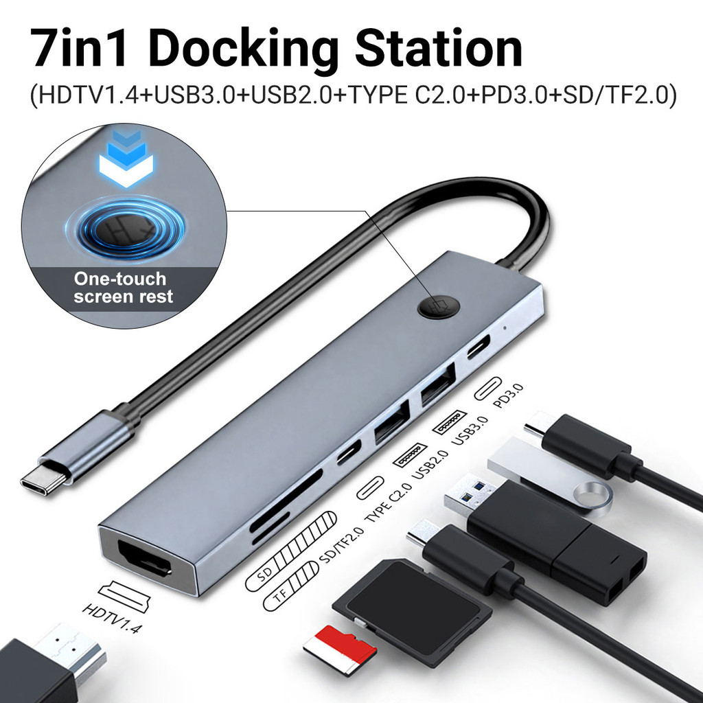 7 in 1 Docking Station with One-Click Screen for Protection Privacy ...