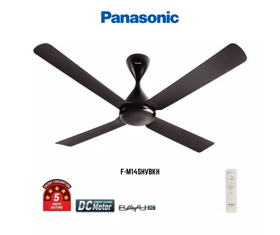Panasonic Bayu 4 56" 4 Blade Ceiling Fan F-M14SH VBKH (Black) | Shopee ...