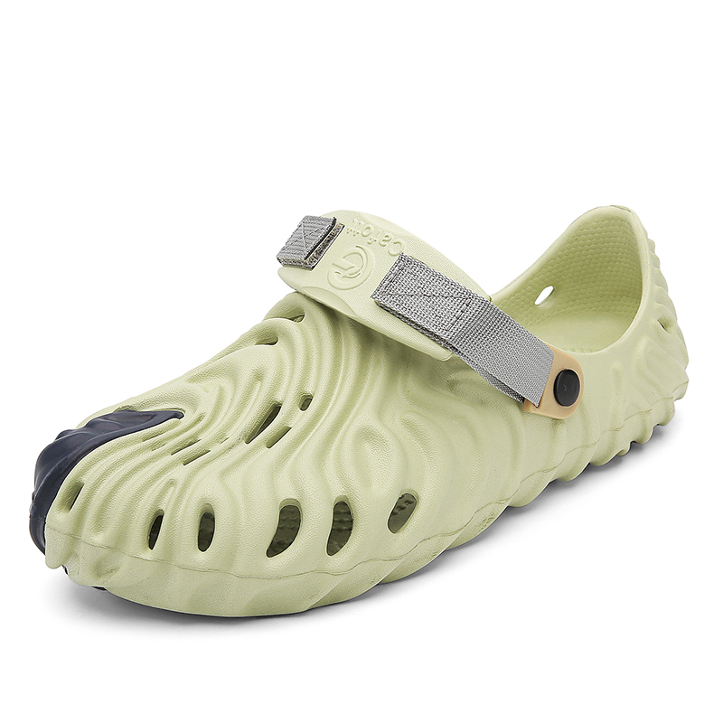 Couple Fingerprint Hole Shoes Men Wading Beach Sandals Slippers Webbing ...