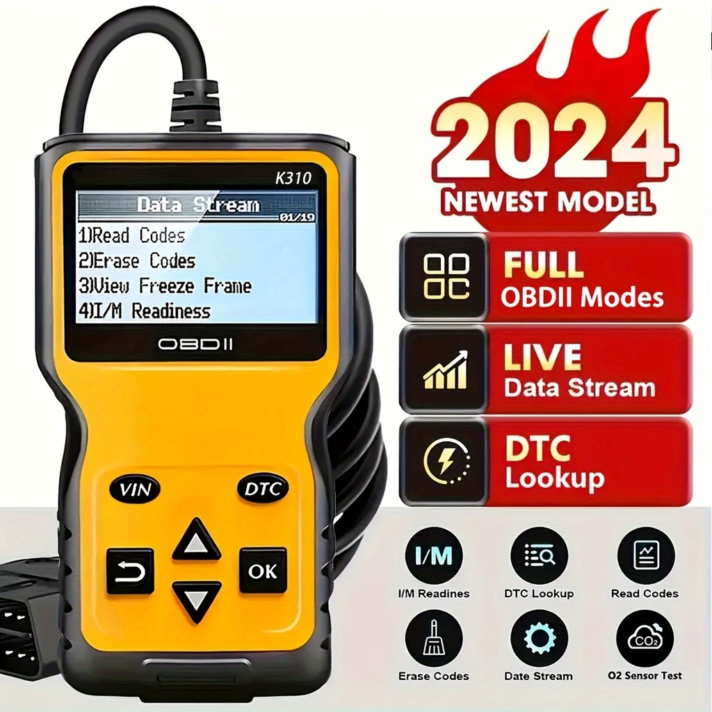 Car OBD2 Scanner, K310 Upgraded, Code Reader Engine Fault Code Reader Scanner CAN Diagnostic ...