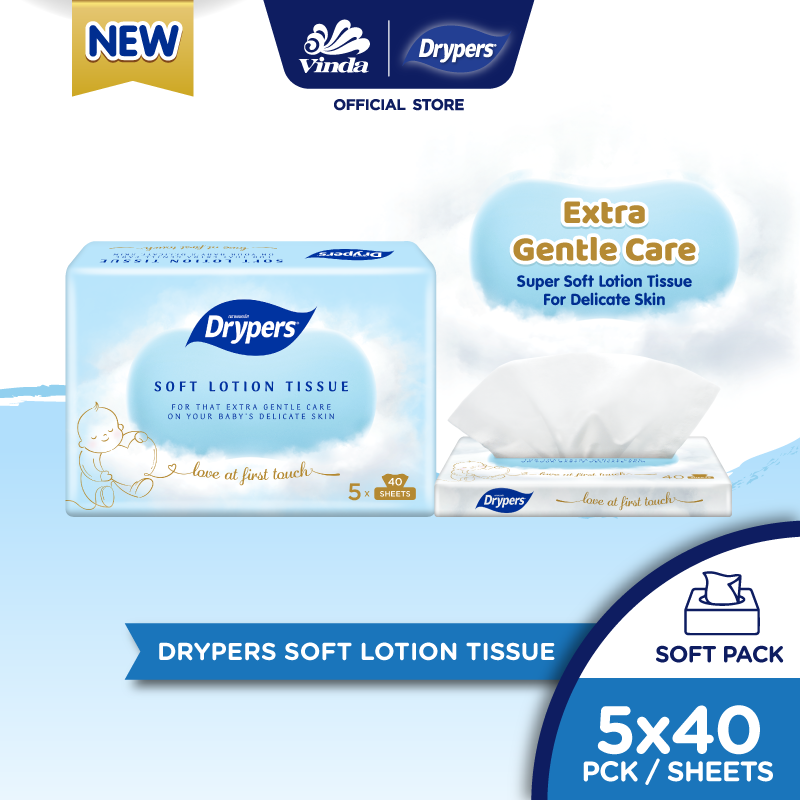 Drypers Soft Lotion Tissue (5x40s) | Shopee Malaysia