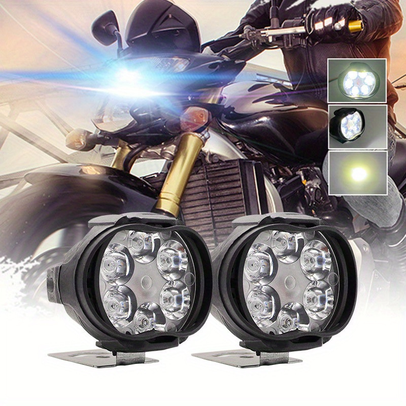 Motorcycles Headlight Working Spot Light LED Motorbike 6500k White ...