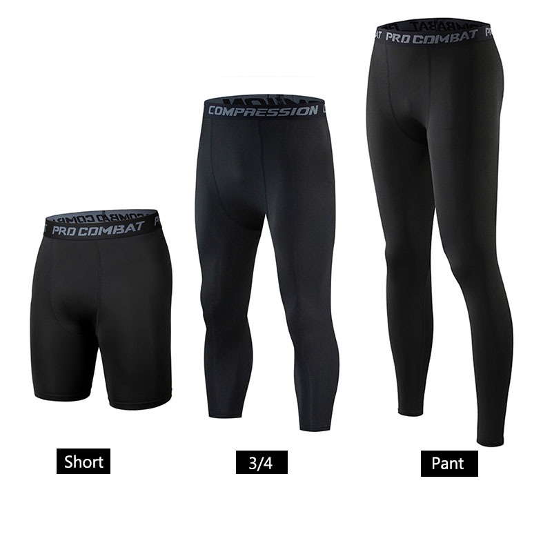 Compression Pro Combat Tights Pants Shorts for Men Cycling Running ...