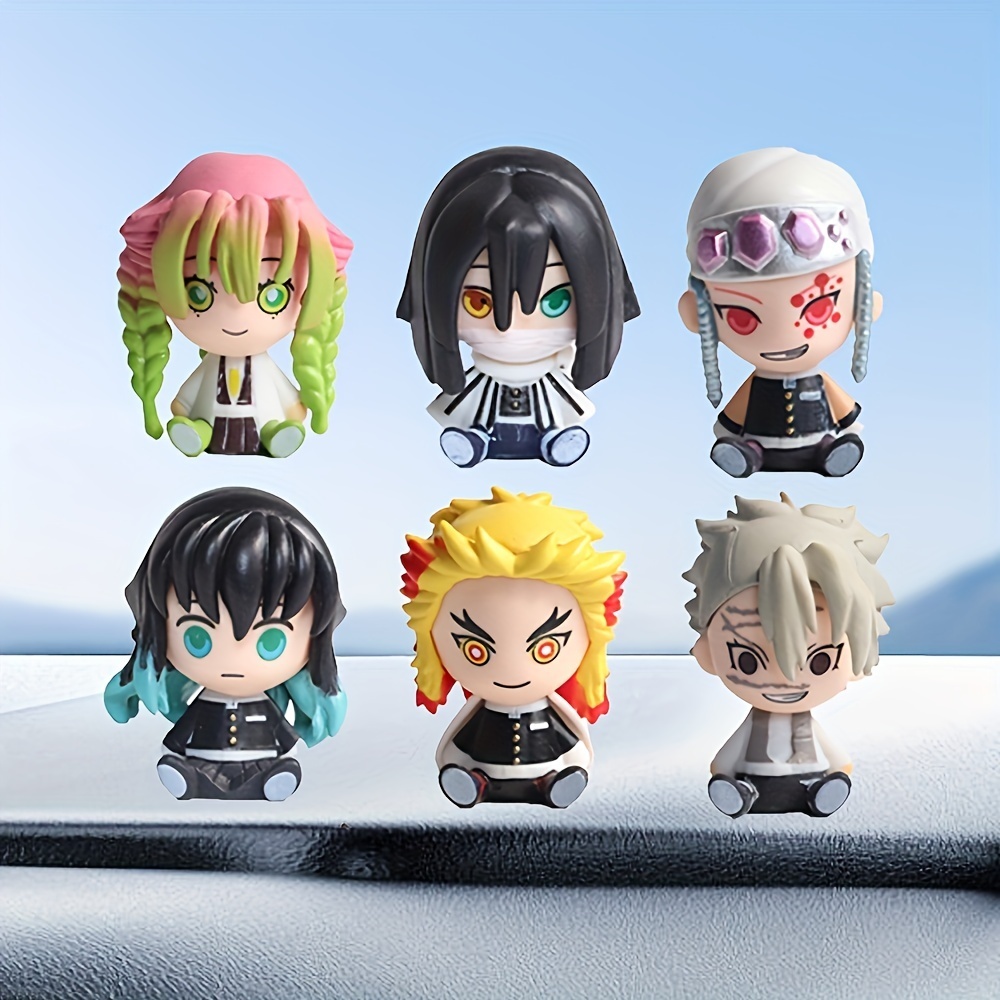 6pcs Two-dimensional animation accessories, hand-made office model car ...