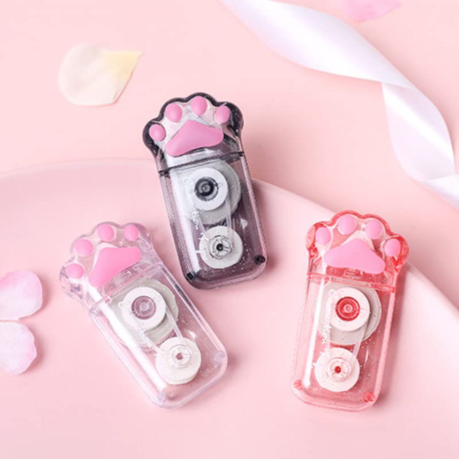 Cute cat paw shaped correction tape, kawaii cat paw shape, white ...