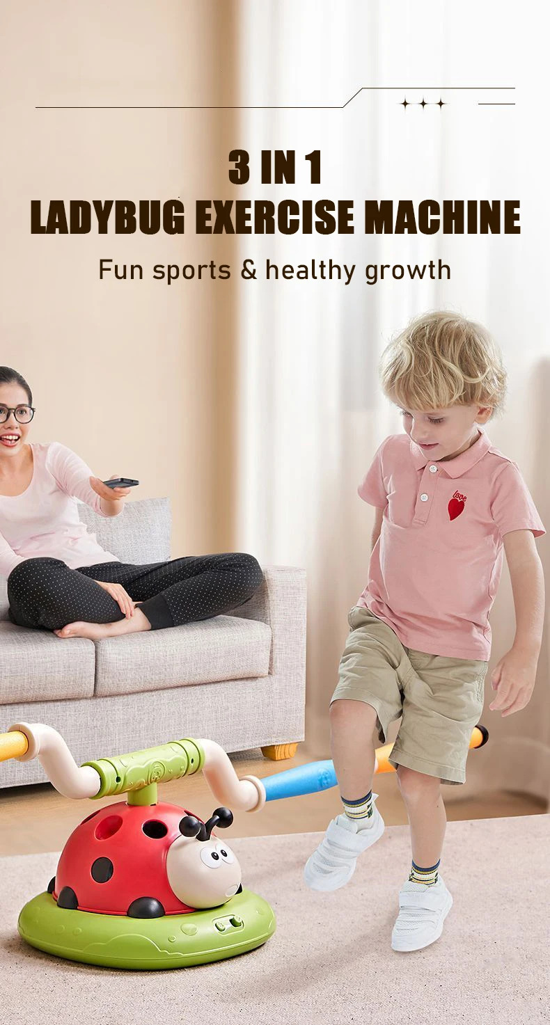 Three-in-one indoor and outdoor children's ladybug exercise machine ...