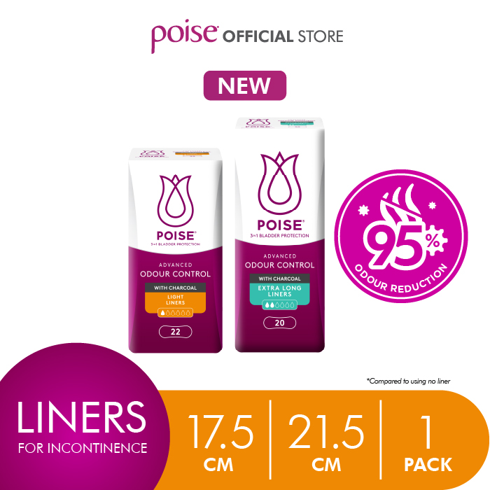 Poise Liners Charcoal Light 22s / Extra Long 20s | Shopee Malaysia
