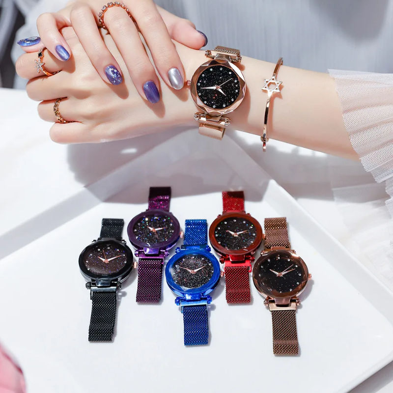 Luxury Women Watches Fashion Elegant Magnet Buckle Vibrato Purple ...