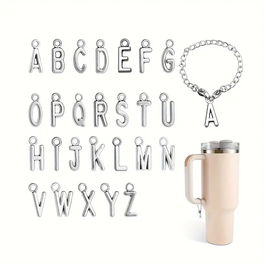 1pc Alphabet Letter Charm Accessories For Stanley Cup, ID Name Initial ...