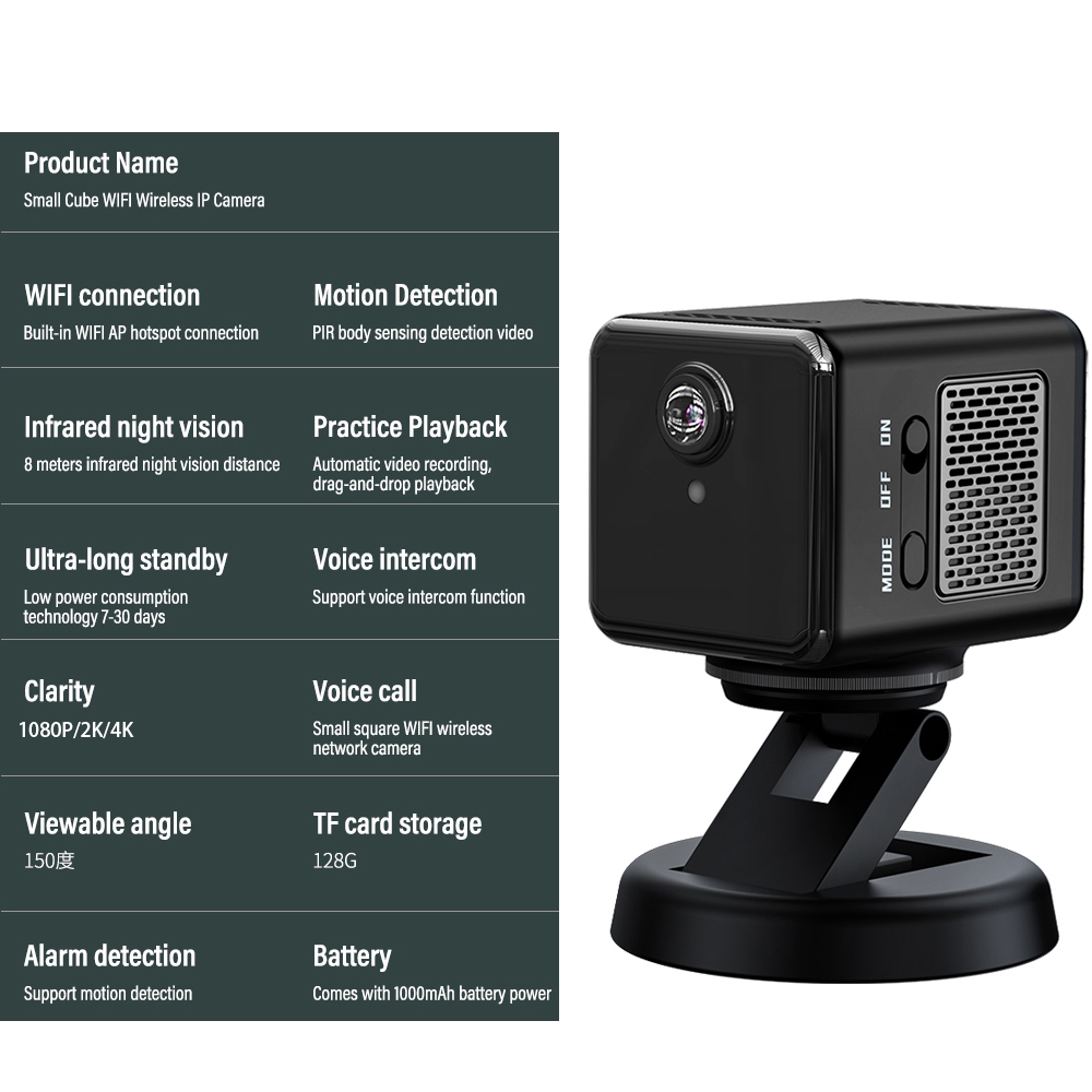 HD WiFi Camera Surveillance Security Video Card Cam Baby Monitor Vision ...