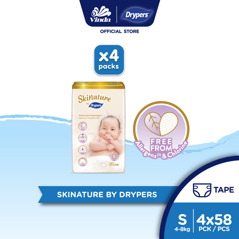 Skinature by Drypers Baby Diapers S58 (4 Packs) | Shopee Malaysia