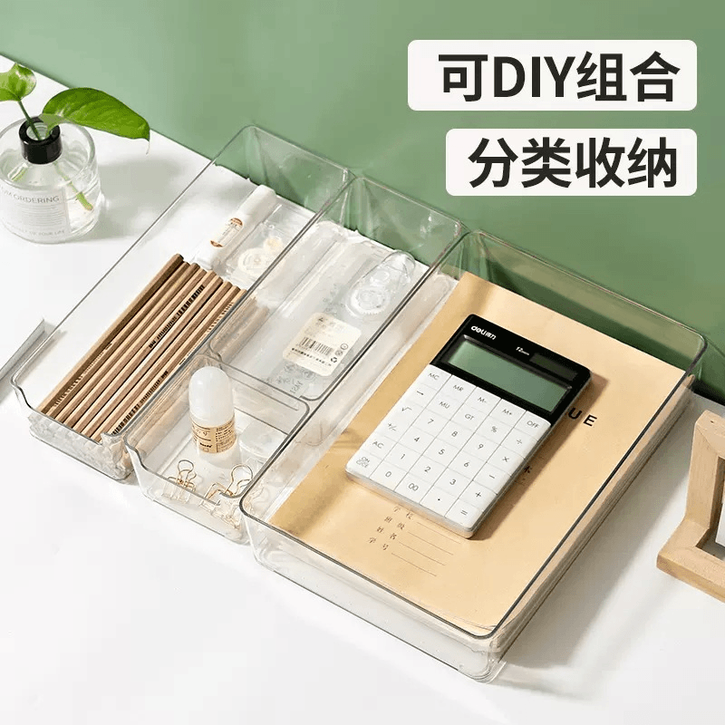 Cross-border Drawer Transparent Compartment Organizing Box Desk Drawer ...