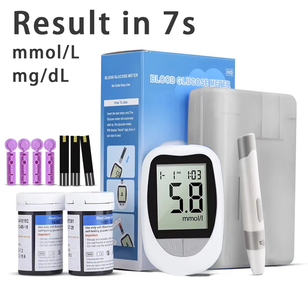 Blood Glucose Meter Glucometer Kit Code Free Diabetes Test 50/100pcs ...