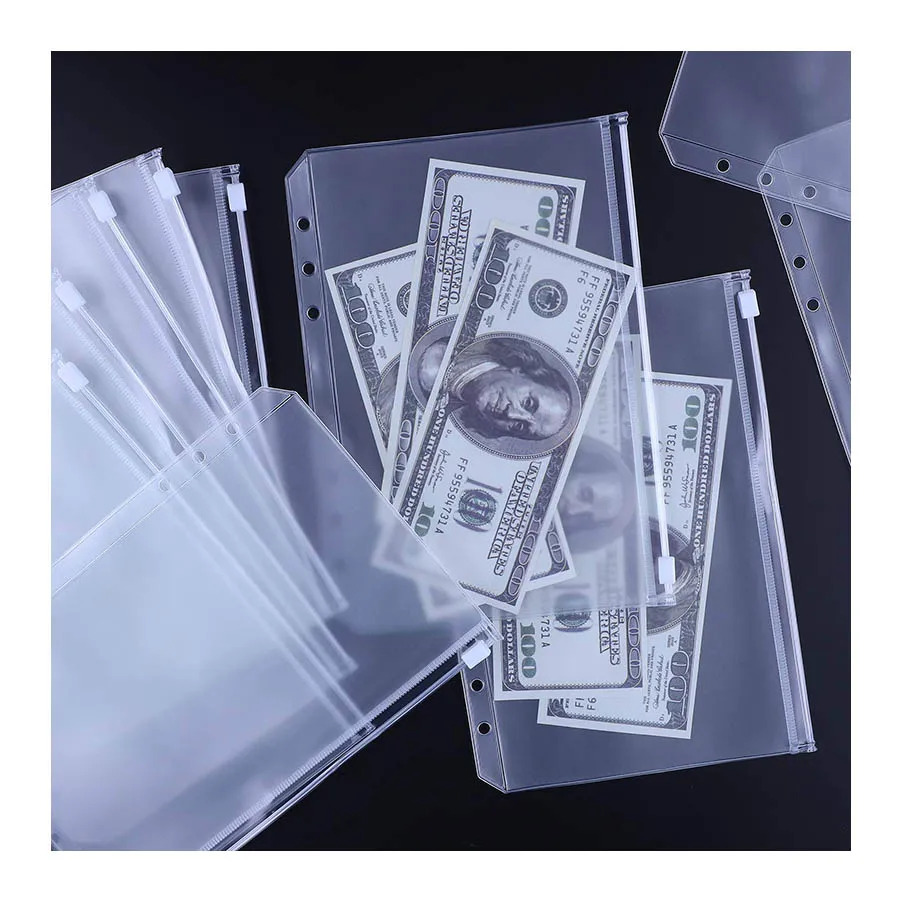 A6 Binder Pockets Waterproof Cash Budget Envelopes Clear PVC Binder ...