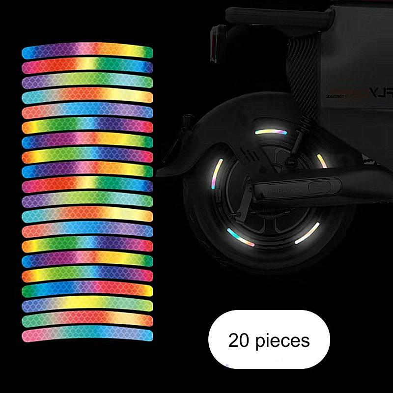 20pcs Car Wheel Hub Reflective Sticker Bike Tire Rim Luminous Strips ...