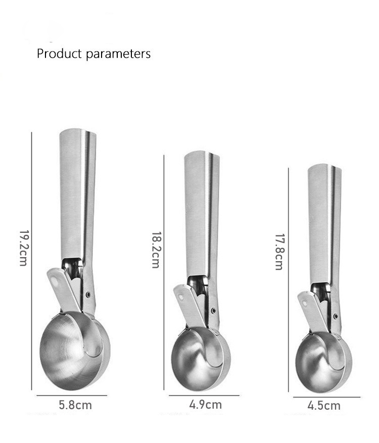 Thickened stainless steel ice cream spoon for commercial use, ice cream ...