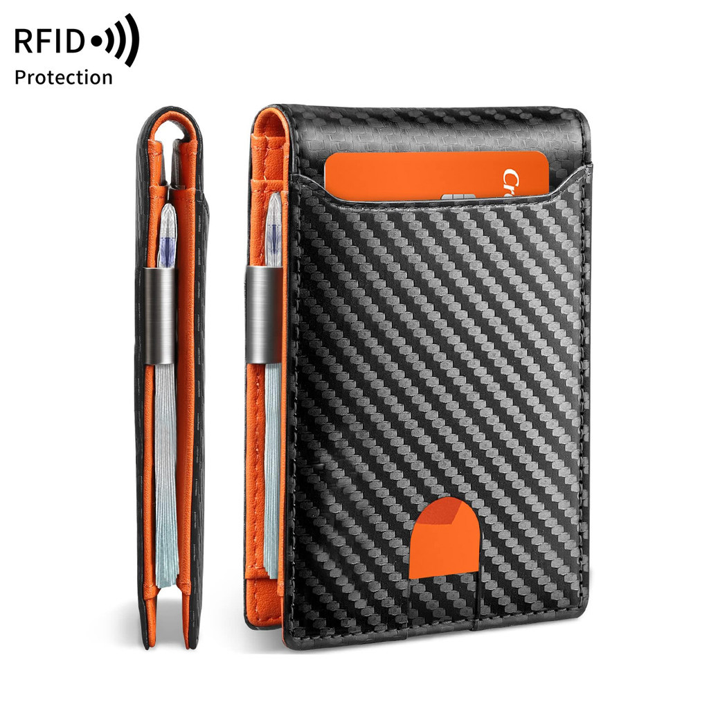 MIYIN RFID Blocking Men's Carbon Fiber Wallet Minimalist Slim Bifold ...