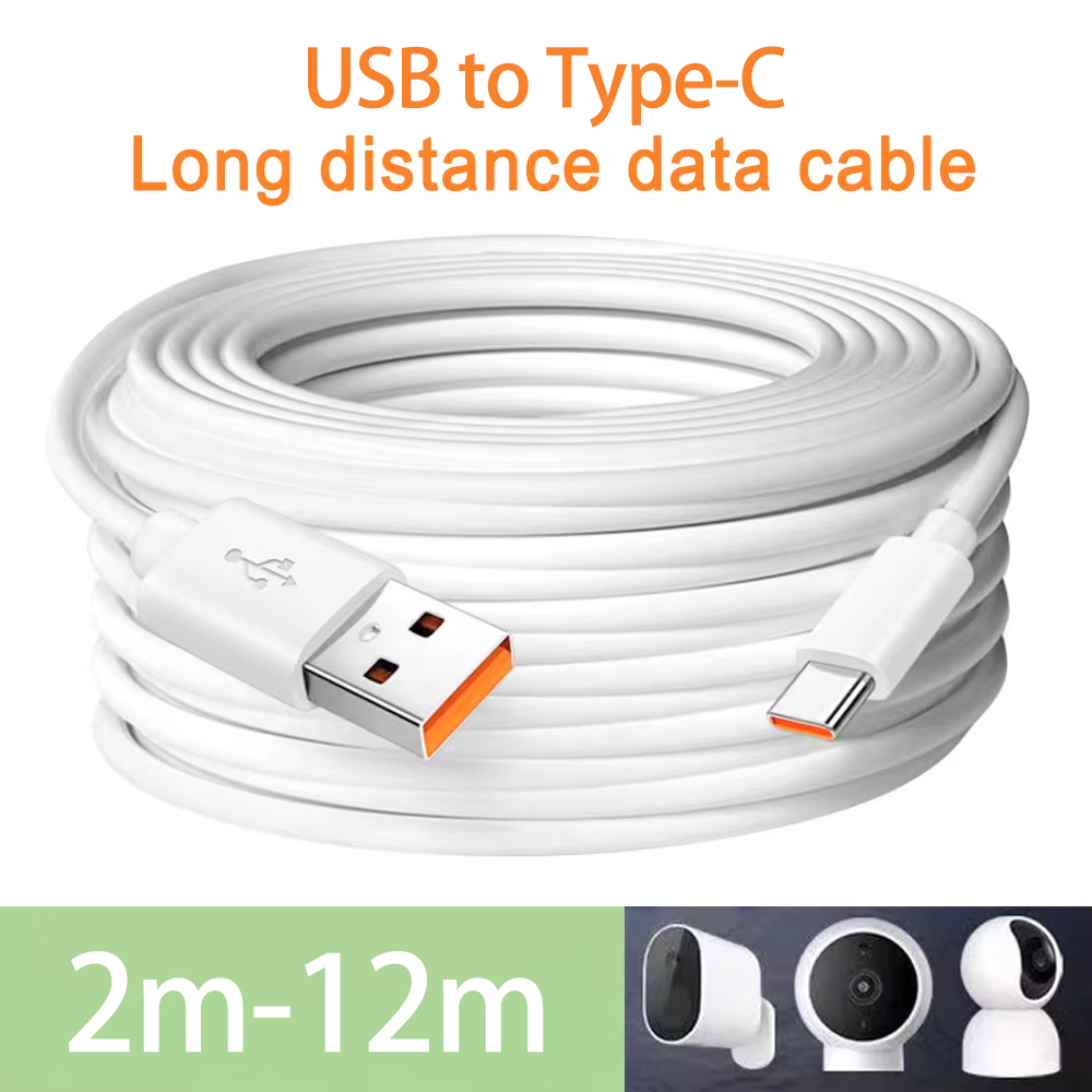 MAX:2M-12M Type-C USB overlength Cable Cable Power For Xiaomi Camera ...