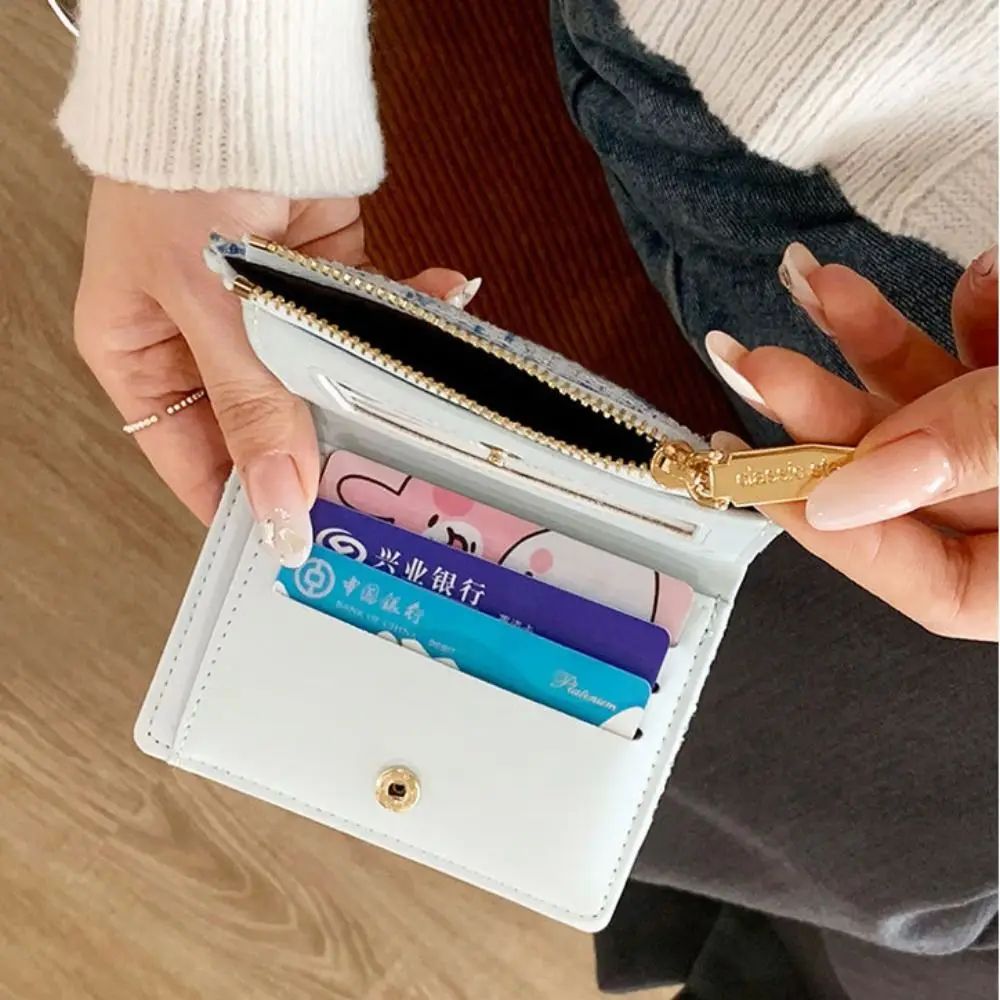 Vintage PU Mini Wallet Women Silver Coin Purse Ins Fashion Spacious ...