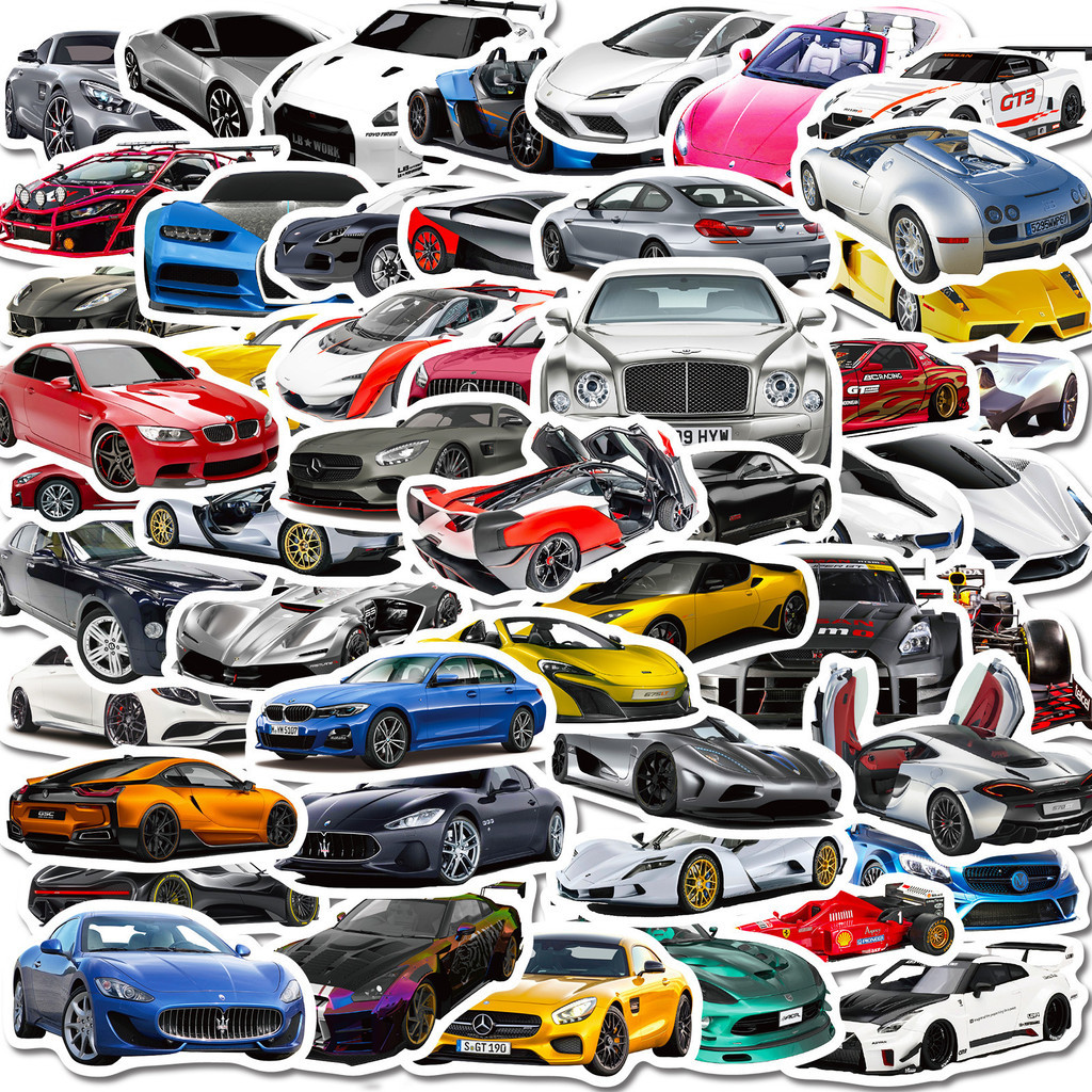 50pcs Cartoon Modified JDM Sports Car Series Graffiti Stickers Suitable ...
