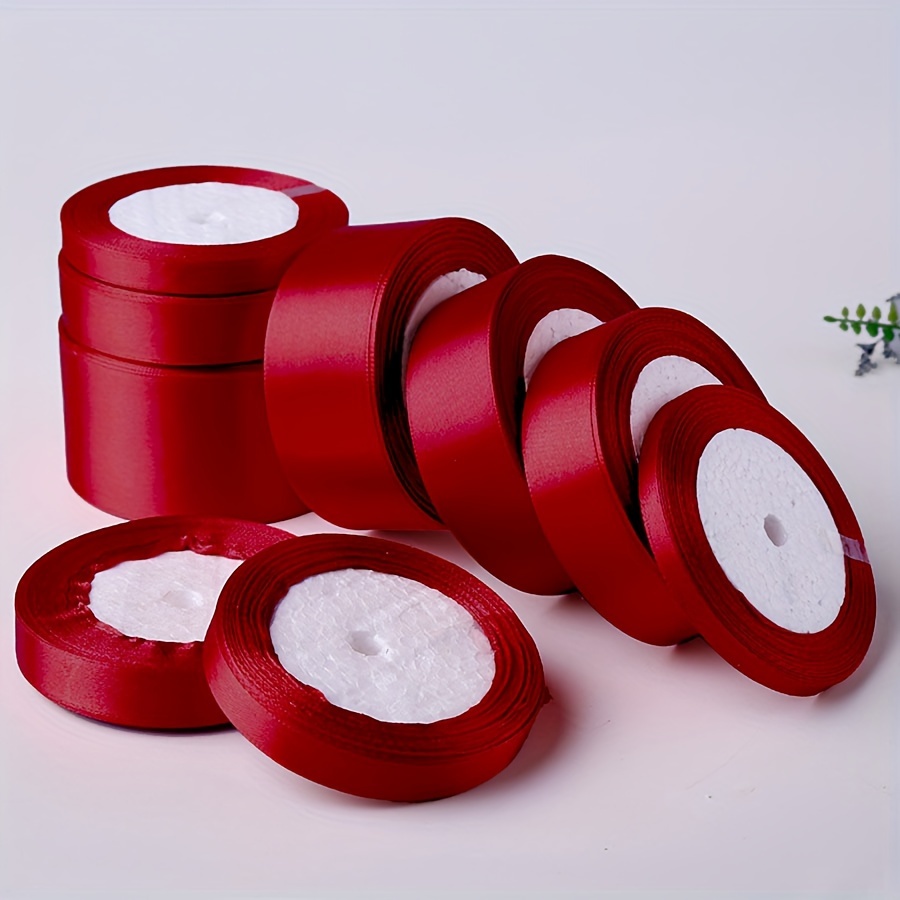 1 Pack Wine Red Ribbon 0.6/1/2/2.5/4/5/8cm Wide 22m Long Baking Cake ...