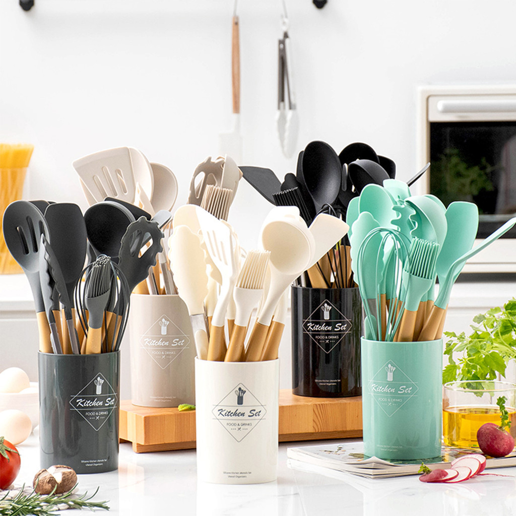 12pcs/set, Silicone Utensil Set, Kitchen Utensil Set, Baking tools and ...
