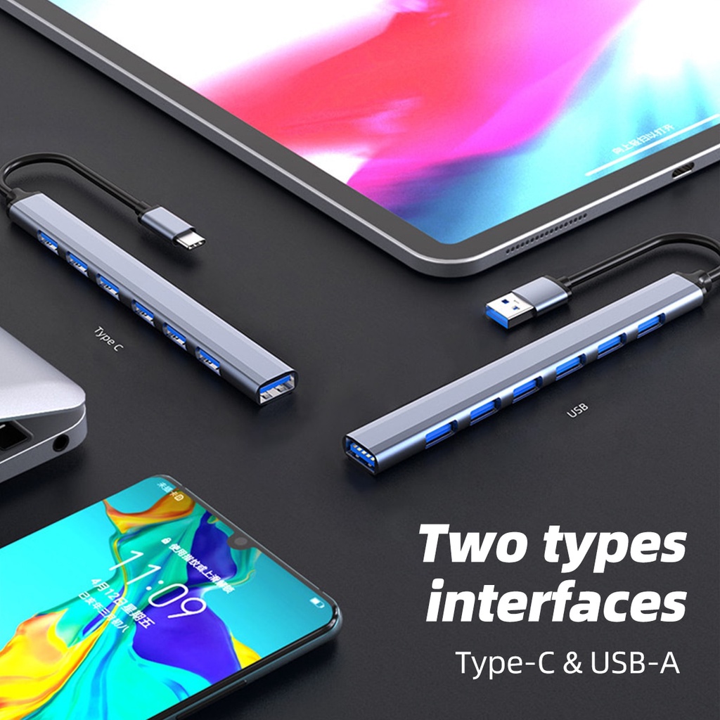 7 in 1 USB C Multi Splitter Adapter HUB 3.0 Type C 4/7 Port OTG USB ...