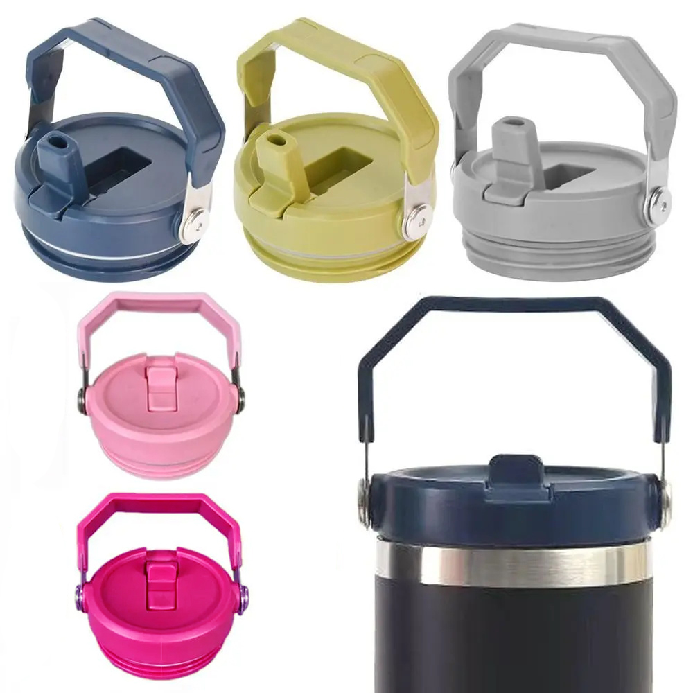 New Threaded Handle Lid Outdoor Portable Straw Cup Lid Plastic Leak ...