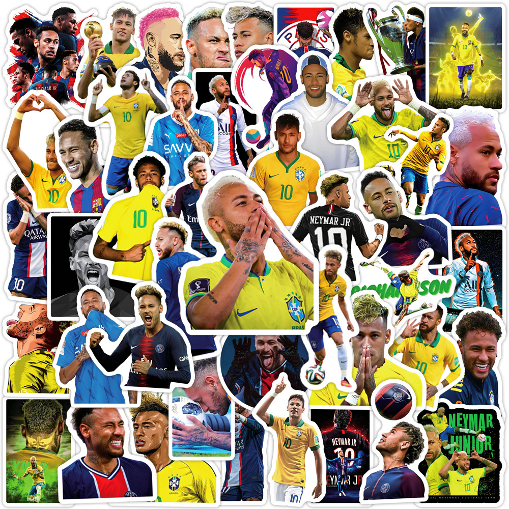 50pcs Neymar Football Star Sports Series Graffiti Stickers Suitable for ...