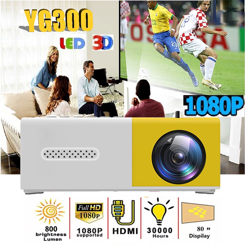 Ultra portable mini LED Pico projector YG300 Pro home camping HDMI USB ...