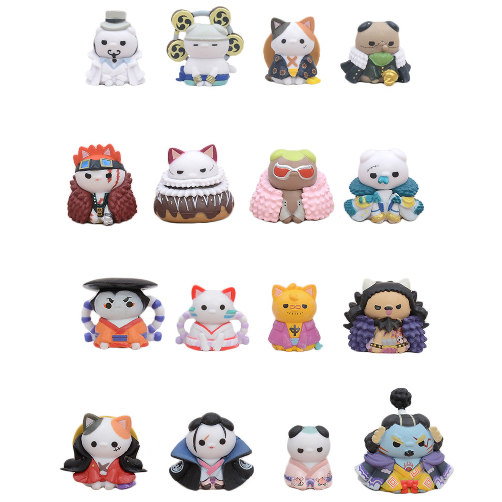 8 Pcs/Pack One Piece Cos Cat Figure 2 Style 4cm Height Kawaii ...