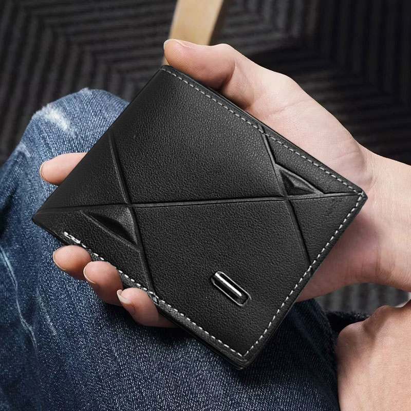 Men's Slim Leather Wallet - Multi-card Slot Organizer with Coin Pocket ...