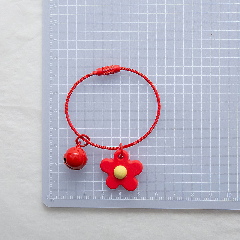 1 Piece Candy Color Flower Pendant Keychain Sweet Wire Rope Keychain ...