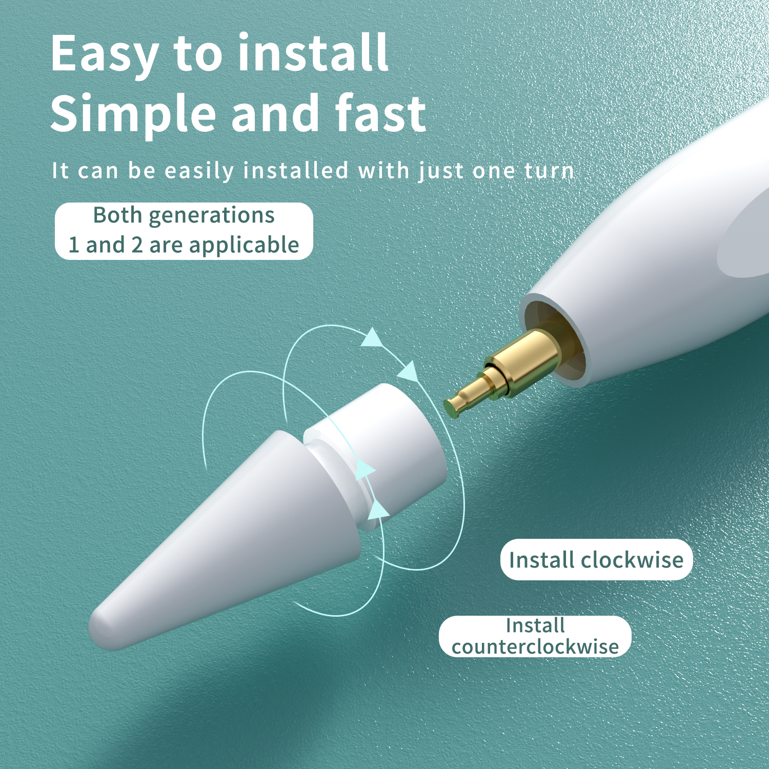Replacement Pencil Nibs for Apple Pencil 1st/2nd Gen - High Sensitivity ...