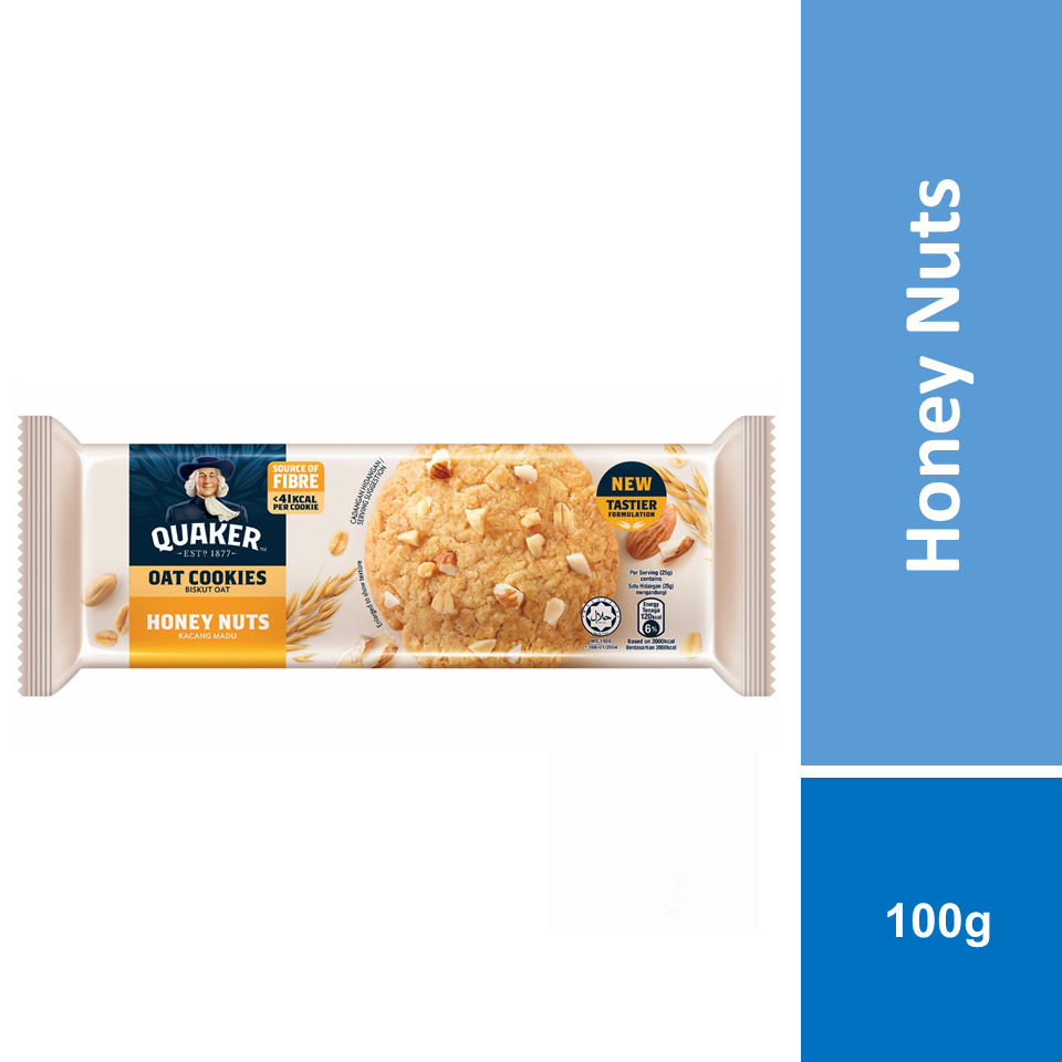 Quaker Oat Cookies Honey Nuts 100g | Shopee Malaysia
