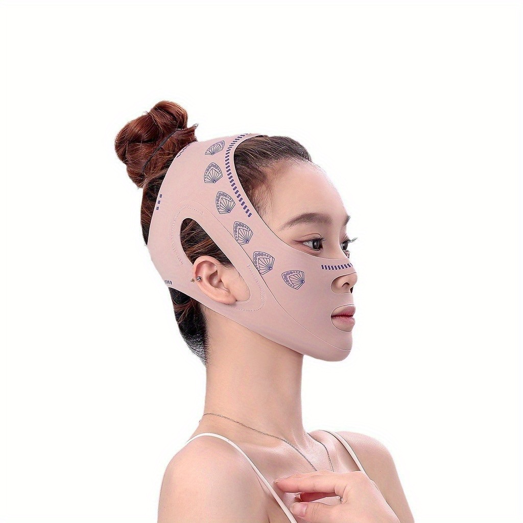 Pink V-Line Face Shaper Bandage Facial Slimming Strap Chin Cheek Lift ...