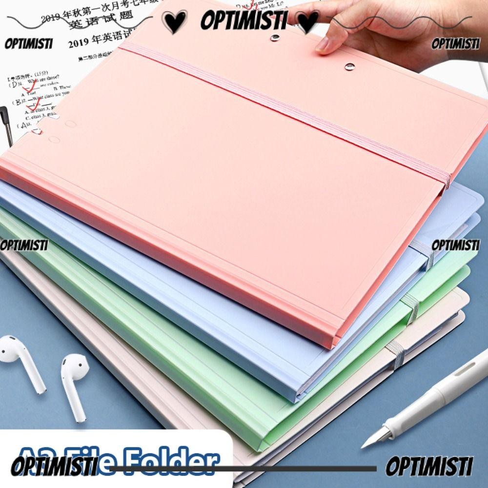 A3 File Folder, Multifunctional Strap Design Exam Paper Storage Clip ...