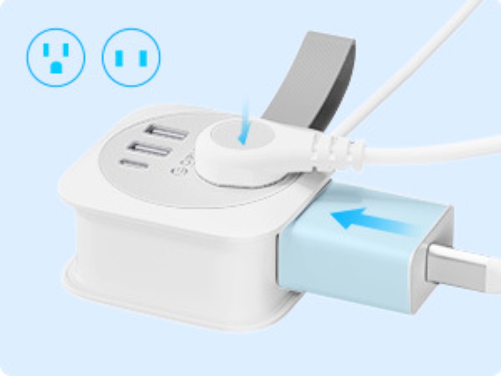 AP1 Pocket Plug Portable Travel Socket Wiring Board with Wire Plug USB ...