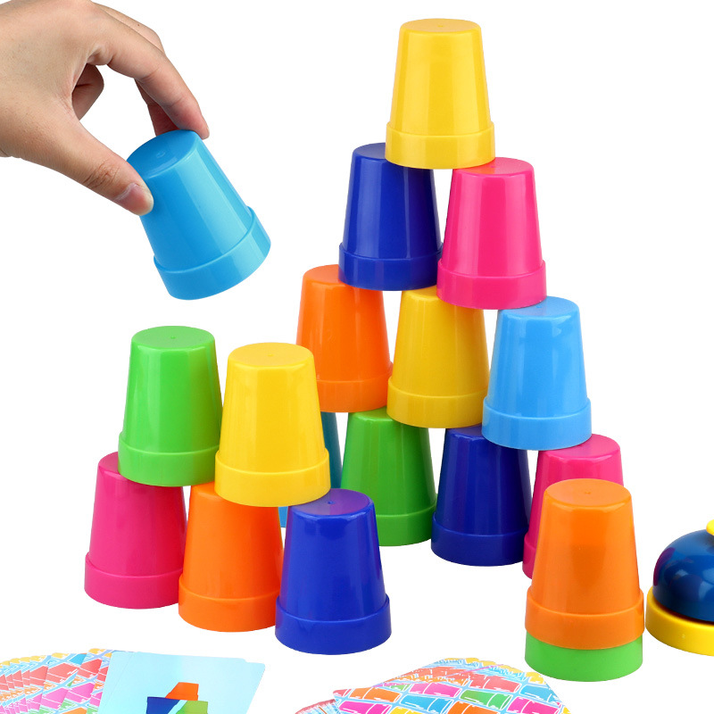 Montessori Toys Stack Cup Game for Kids Quick Cups with 18 Stacking ...